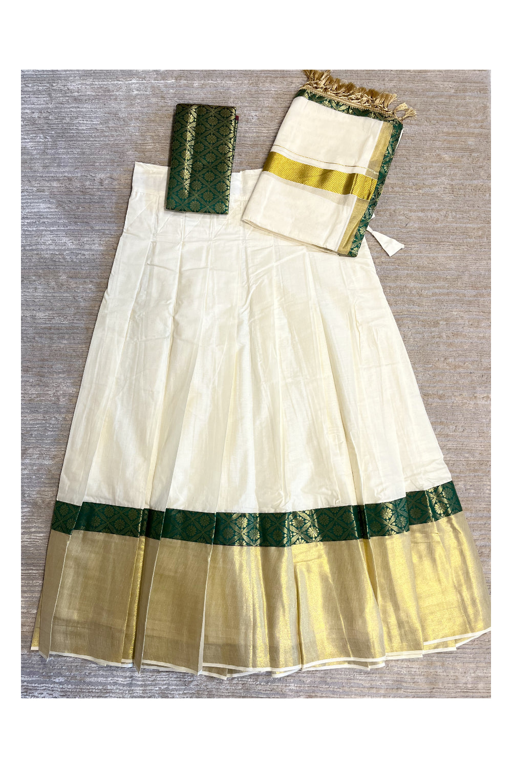 Kasavu Dhavani (Stitched & Unstitched) – Southloom.com - Kerala ...