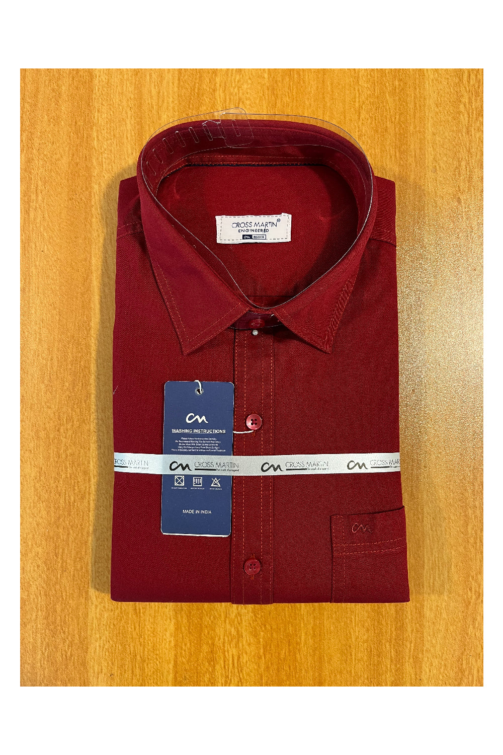 Pure Cotton Maroon Solid Shirt (46 FS) – Southloom.com - Kerala ...
