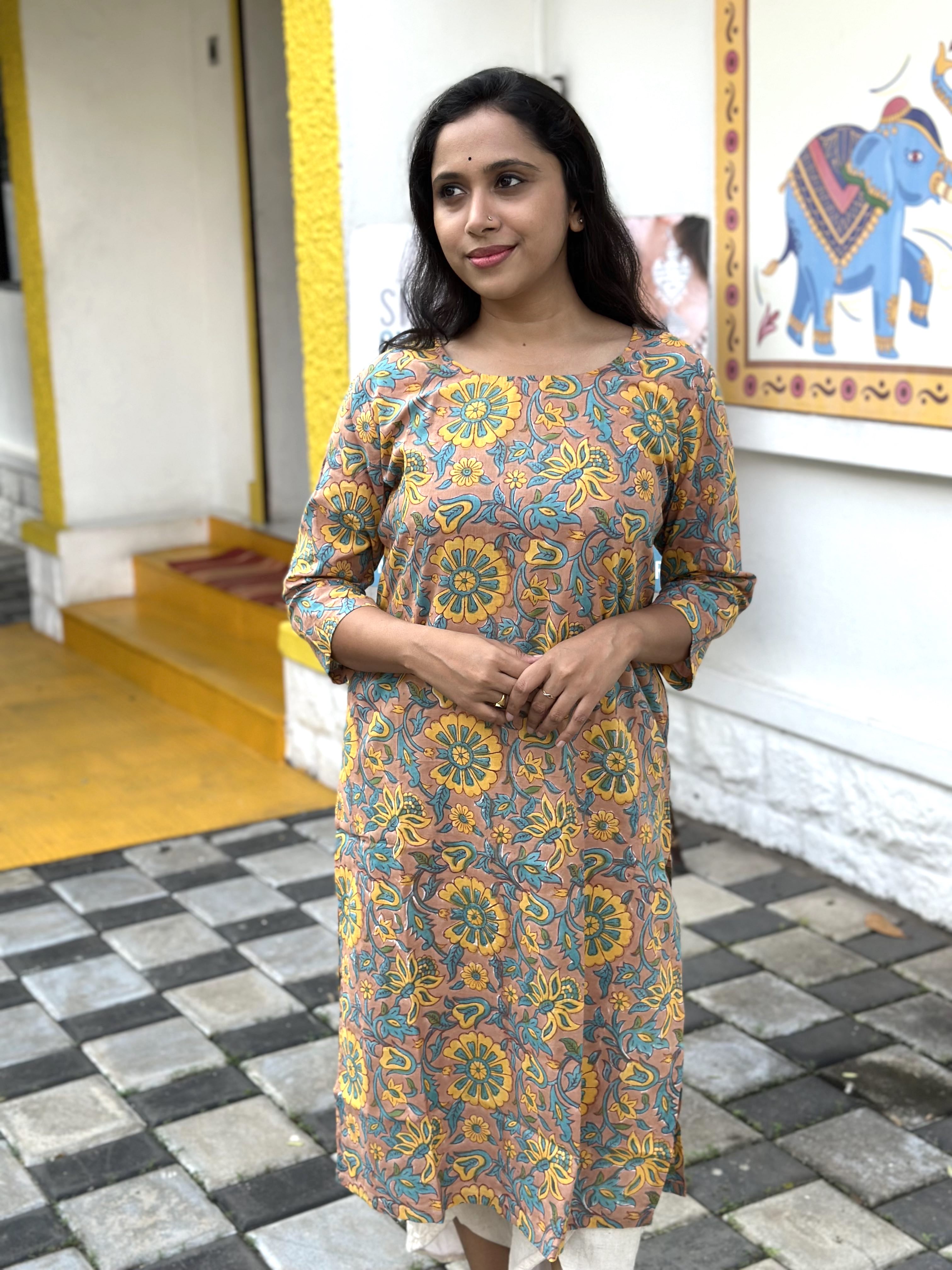 Jaipur Hand Block Printed Cotton Kurtis by Southloom – Southloom.com ...