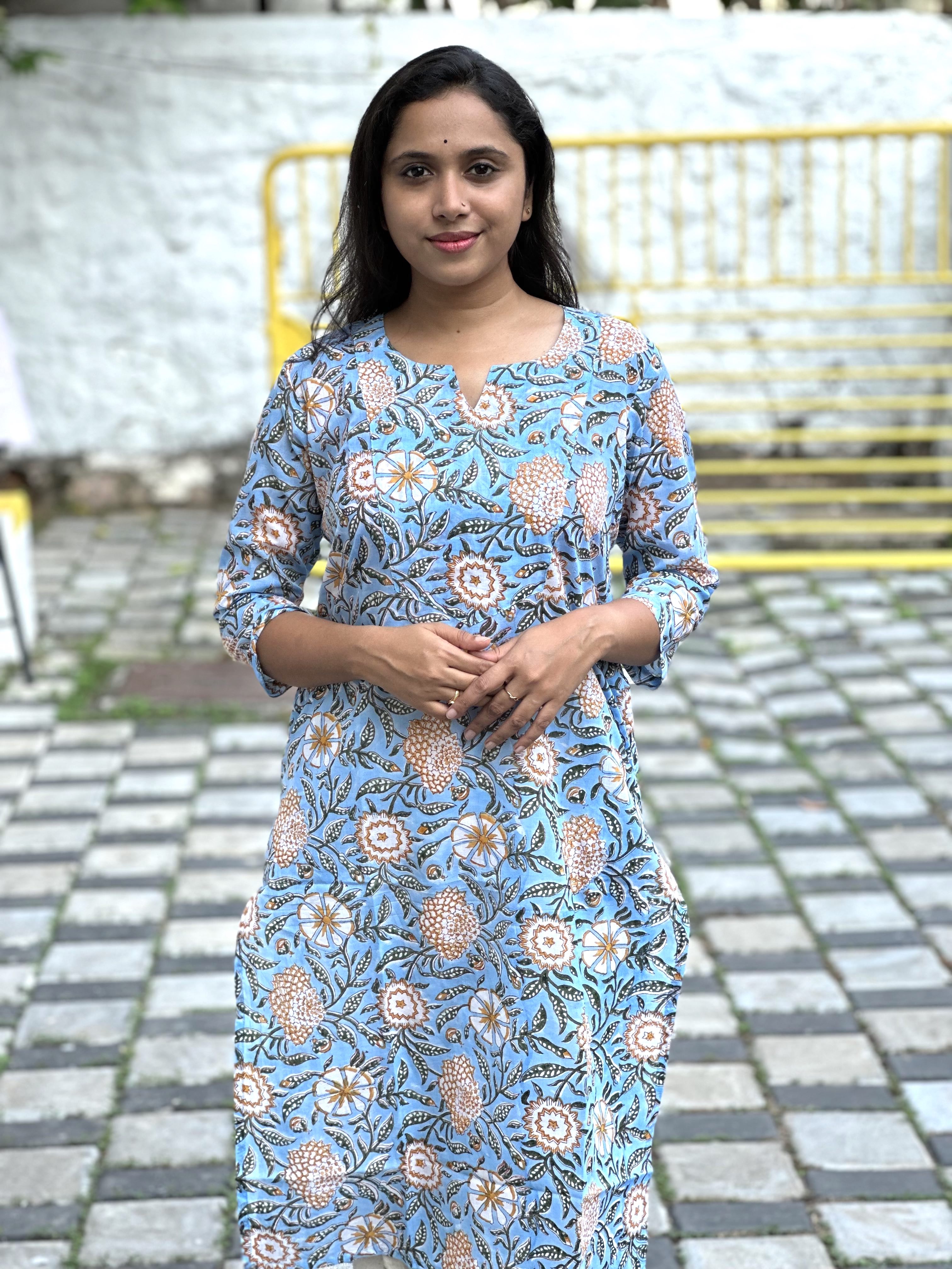 Jaipur Hand Block Printed Cotton Kurtis by Southloom – Southloom.com ...