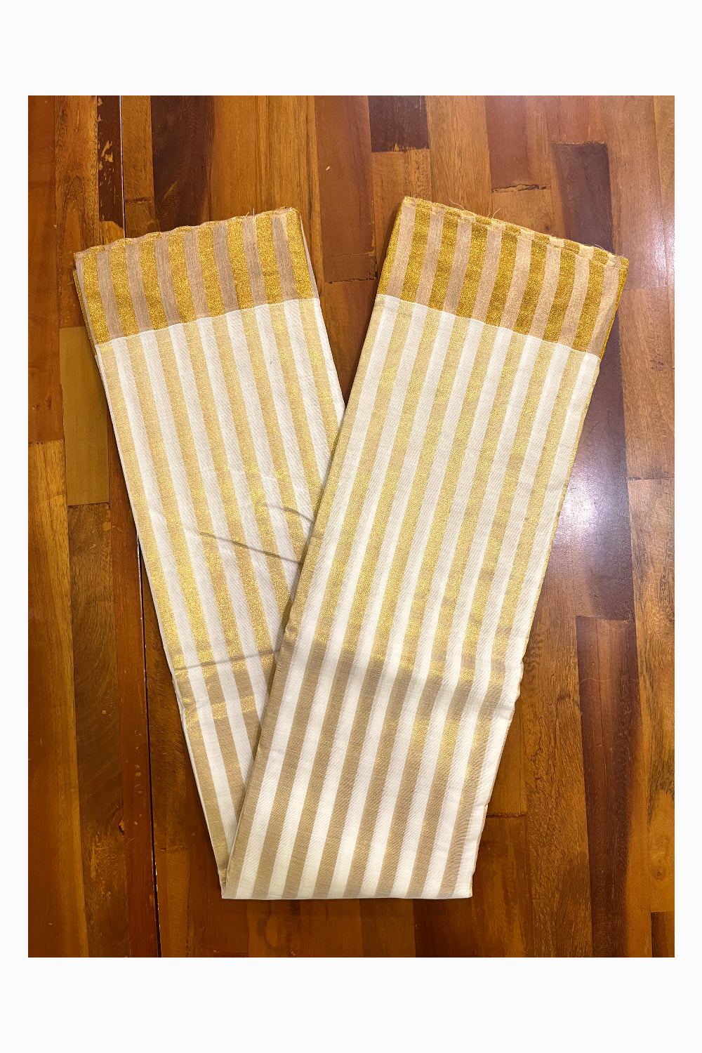 Semi Silk Kerala Kasavu Saree with Kasavu Lines Designs on Body ...