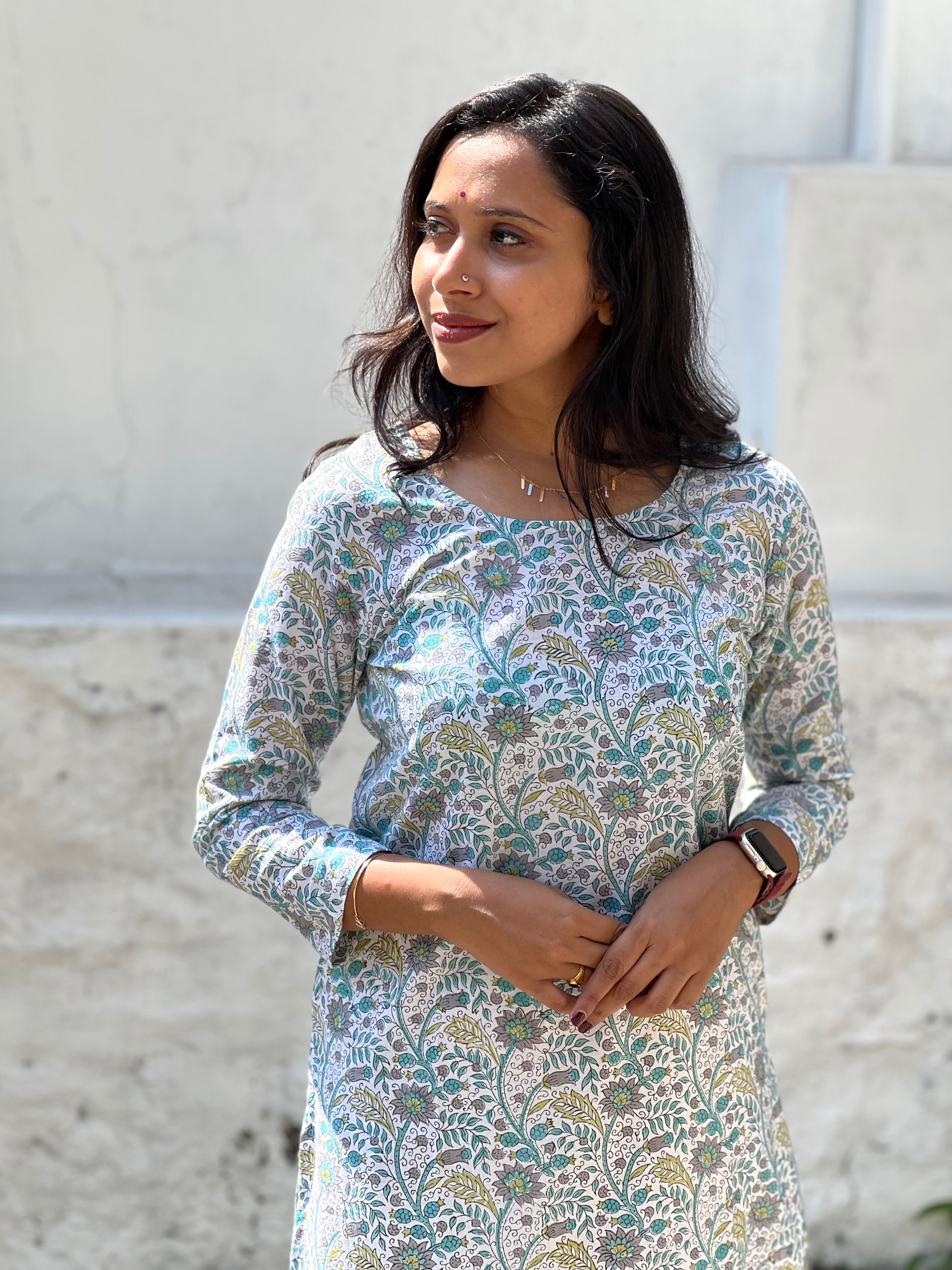 Jaipur Hand Block Printed Cotton Kurtis by Southloom – Southloom.com ...